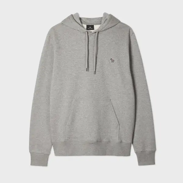Paul Smith Cotton Zebra Logo Hoodie - Grey