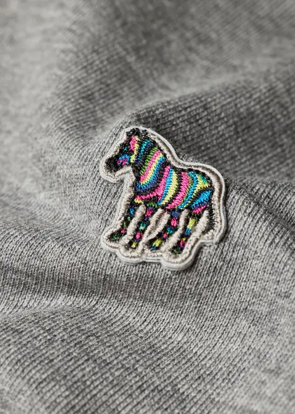 Paul Smith Cotton Zebra Logo Hoodie - Grey