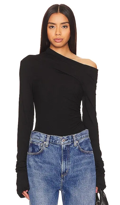 SNDYS. Nyah Bodysuit One Shoulder Top