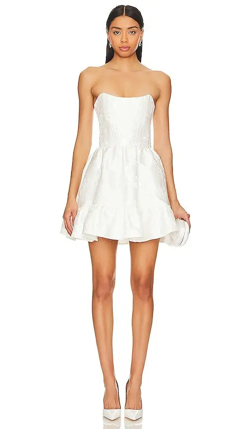V. CHAPMAN Ginny Corset Mini Dress - White Baroque Floral