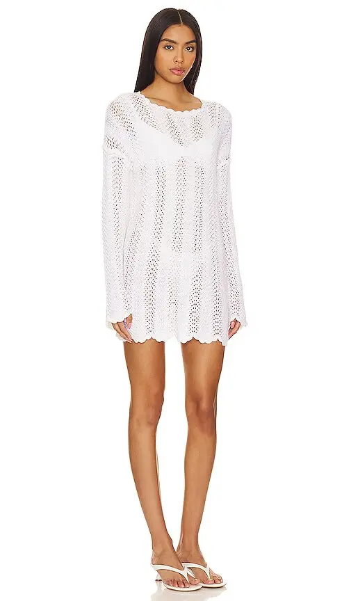 Show Me Your Mumu Packable Pullover Coverup In White - White Crochet