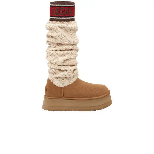 UGG Classic Sweater Letter Tall Boot - Brown