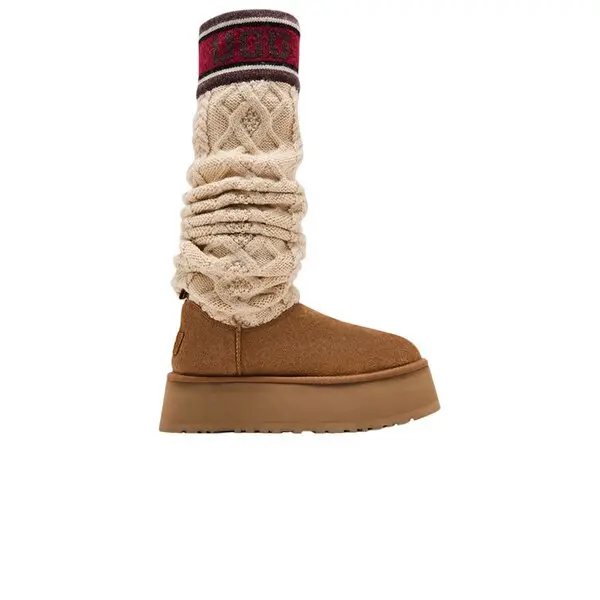 UGG Classic Sweater Letter Tall Boot - Brown