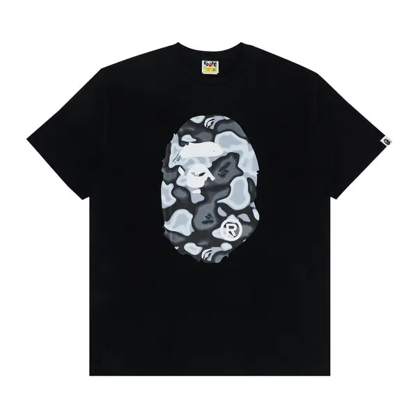 A BATHING APE Liquid Camo Big Ape Head Tee - Black