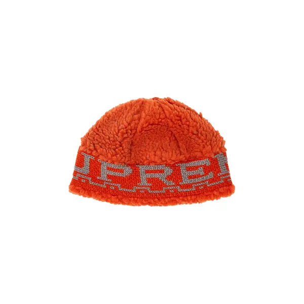 Supreme Sherpa Logo Beanie - Orange