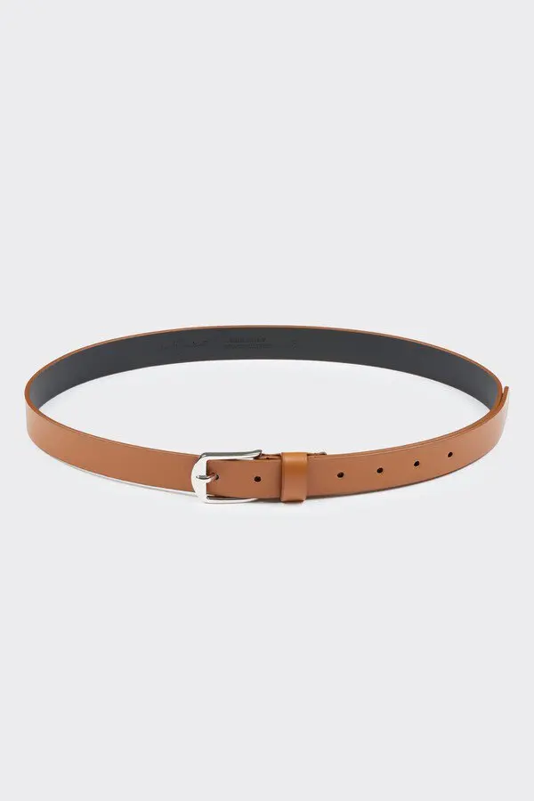 7 For All Mankind Slim Leather Belt - Denim