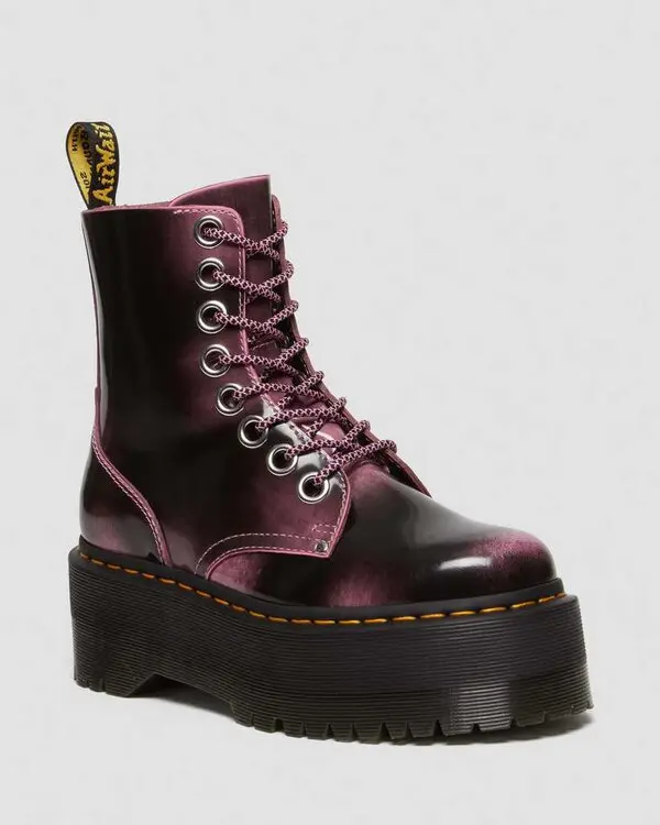 Dr. Martens Jadon Max Boot Distressed Leather Platforms In