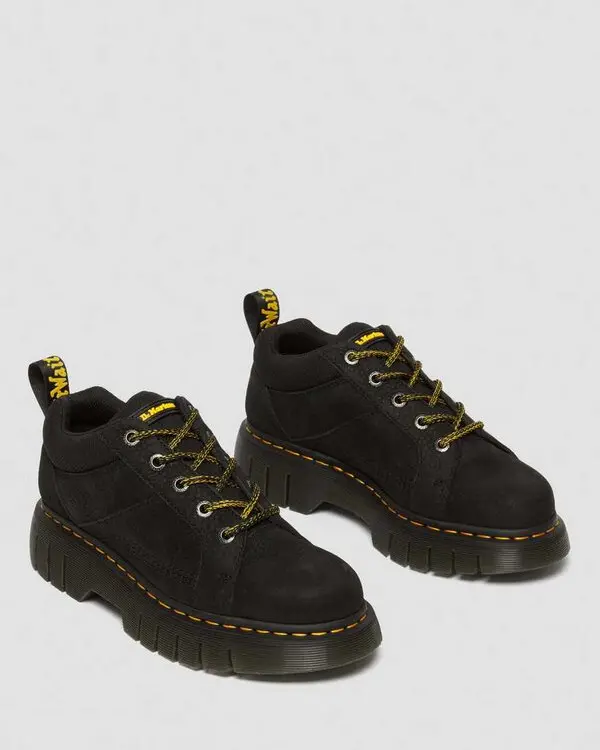 Dr. Martens Woodard Tumbled Nubuck Leather Low Boots In  display picture 1