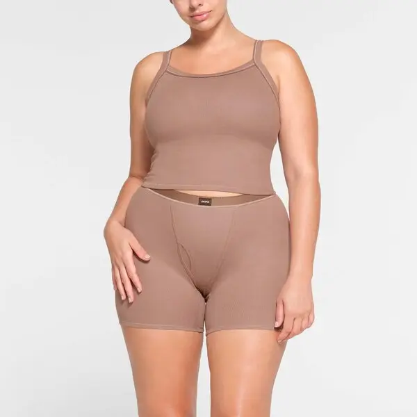 SKIMS Cotton Rib Picot Scoop Tank