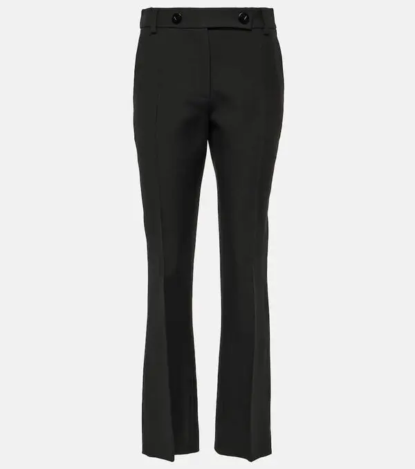 Valentino Garavani Crêpe Couture Mid-rise Straight Pants - Black