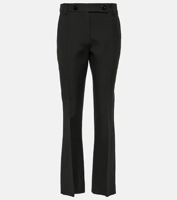 Valentino Garavani Crêpe Couture Mid-rise Straight Pants - Black