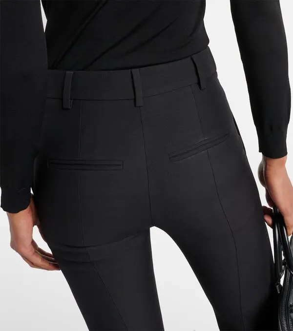 Valentino Garavani Crêpe Couture Mid-rise Straight Pants - Black