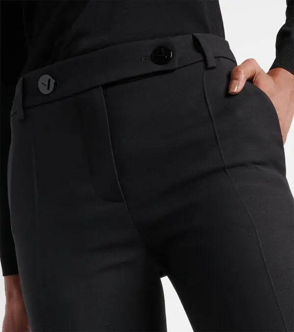 Valentino Garavani Crêpe Couture Mid-rise Straight Pants - Black