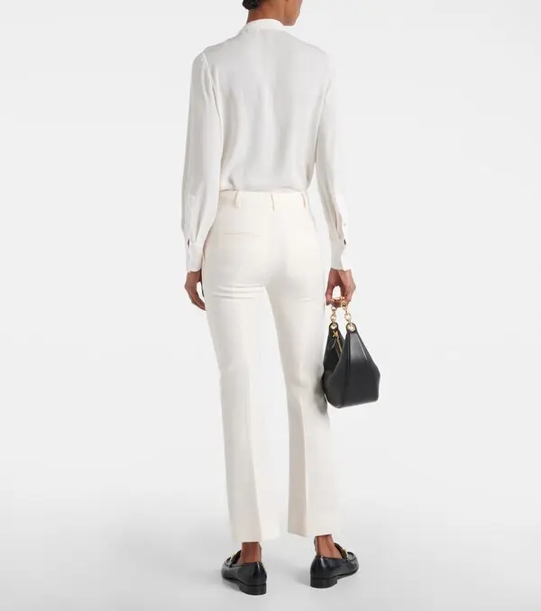 Valentino Garavani Crêpe Couture Mid-rise Straight Pants