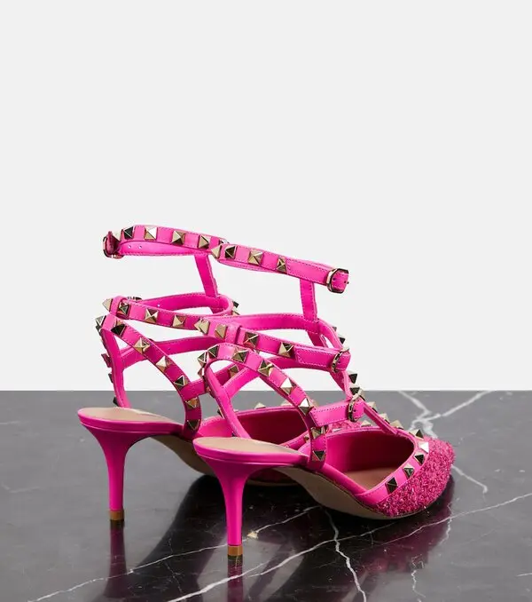 Valentino Garavani Rockstud 65 Bouclé Pumps