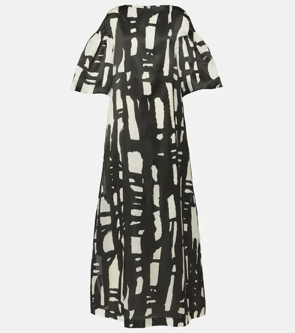 Max Mara Printed Silk Organza Gown