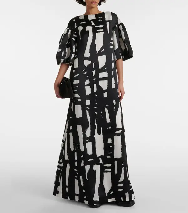 Max Mara Printed Silk Organza Gown