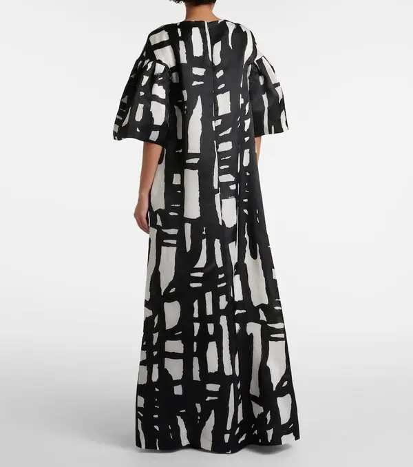 Max Mara Printed Silk Organza Gown