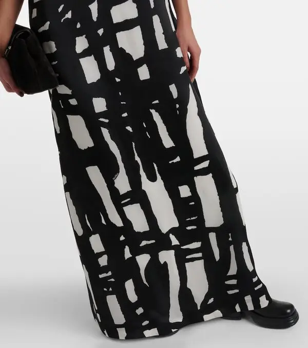 Max Mara Printed Silk Organza Gown