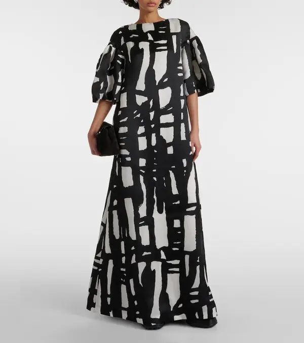 Max Mara Printed Silk Organza Gown