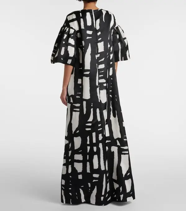 Max Mara Printed Silk Organza Gown