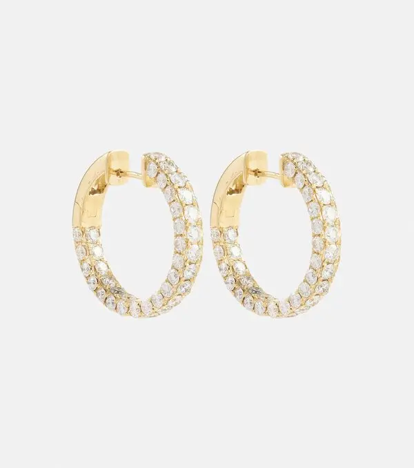 Shay Jewelry 18kt Yellow Hoop Earrings With Diamonds - Gold