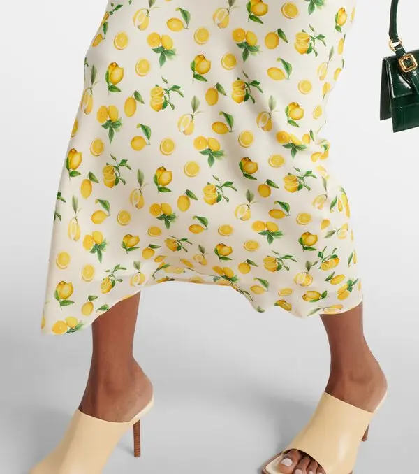 Sportmax Tonale Printed Silk Maxi Dress - Yellow