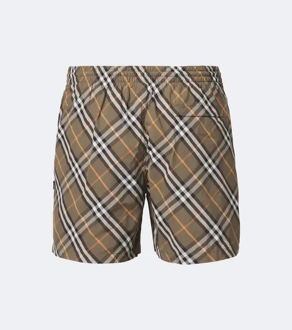 Burberry Check Swim Trunks - Brown