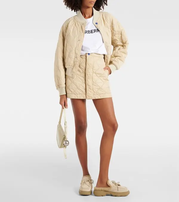 Burberry Ekd Shearling-lined Suede Mules - Neutrals