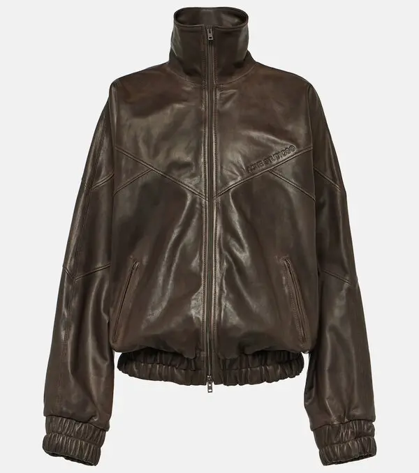 Acne Studios Letty Leather Bomber Jacket