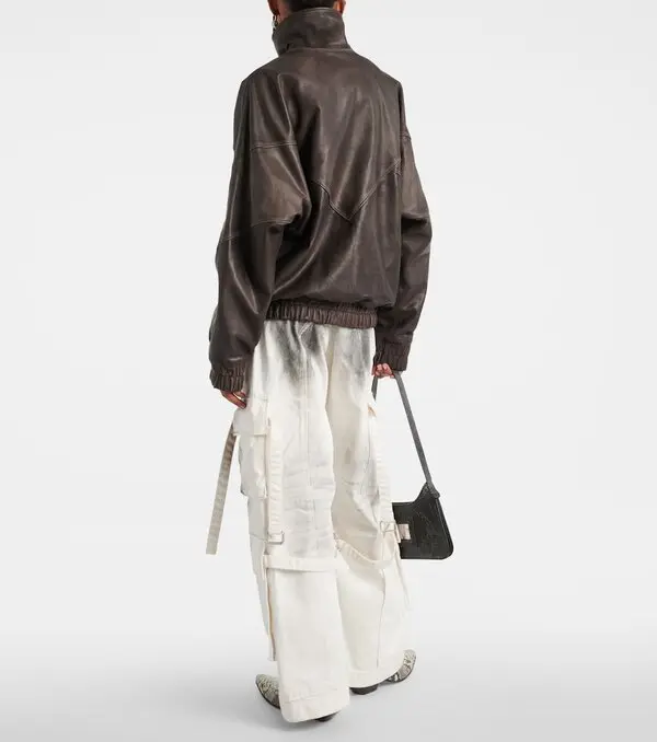 Acne Studios Letty Leather Bomber Jacket