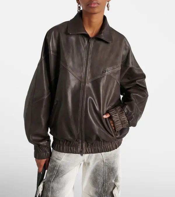 Acne Studios Letty Leather Bomber Jacket