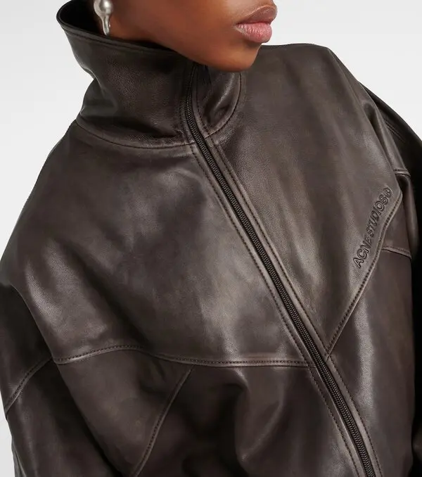 Acne Studios Letty Leather Bomber Jacket