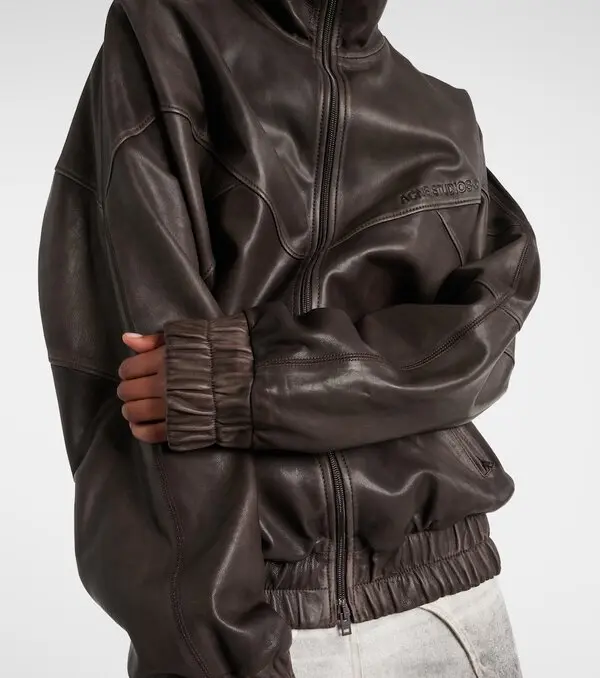Acne Studios Letty Leather Bomber Jacket