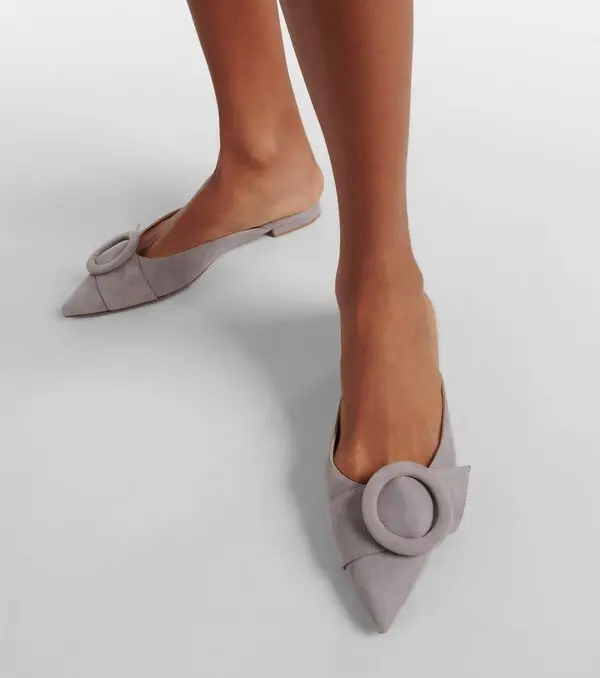 GIANVITO ROSSI Suede Ballet Flats
