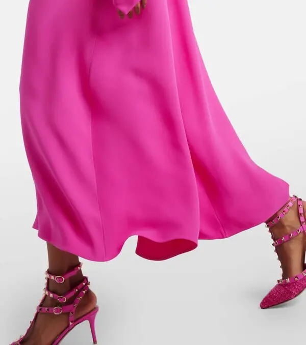 Valentino Garavani Vgold Caped Silk Maxi Dress