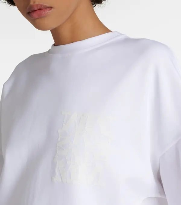 Tシャツ・カットソー MAX MARA WHITE STRETCH NYLON BLEND AGORA T-SHIRT MINI DRESS Max Mara White stretch nylon blend Agora t-shirt mini dress
