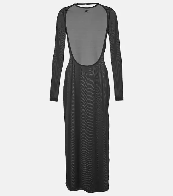 COURREGES Courrèges Open-back Jersey Midi Dress - Black