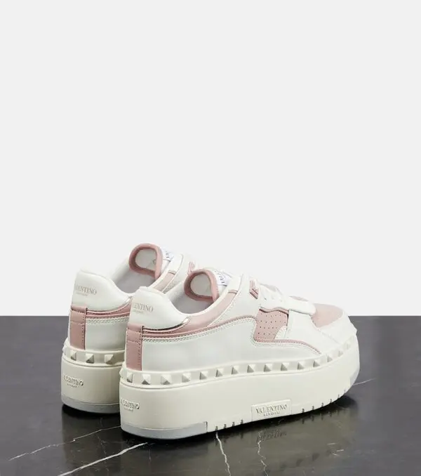 Valentino Garavani Freedots Xl Leather Platform Sneakers - White