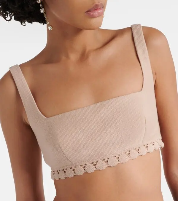 Valentino Garavani Scalloped Cotton-blend Bra Top