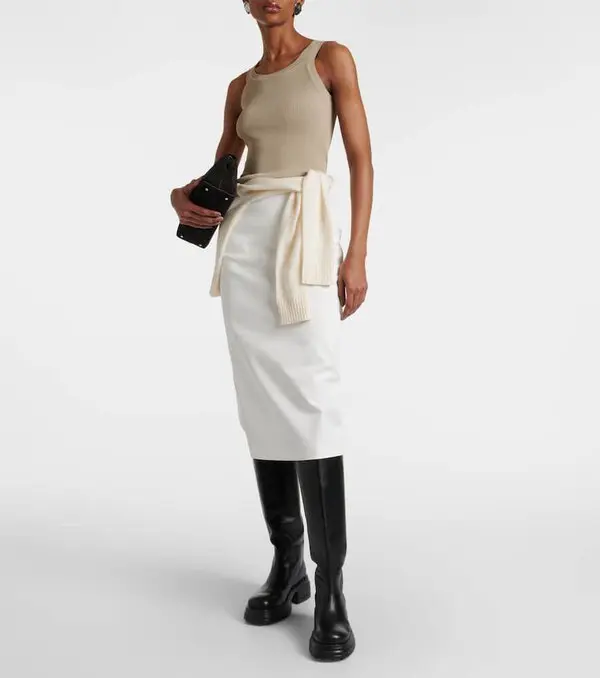 Max Mara Zulia Cotton-blend Midi Skirt