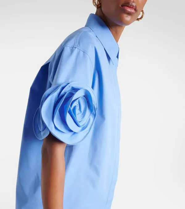 Valentino Garavani Floral-appliqué Cotton Shirt