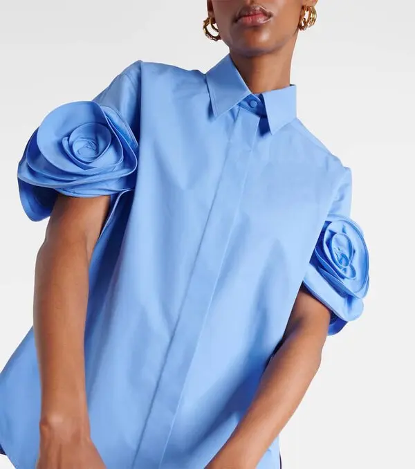Valentino Garavani Floral-appliqué Cotton Shirt