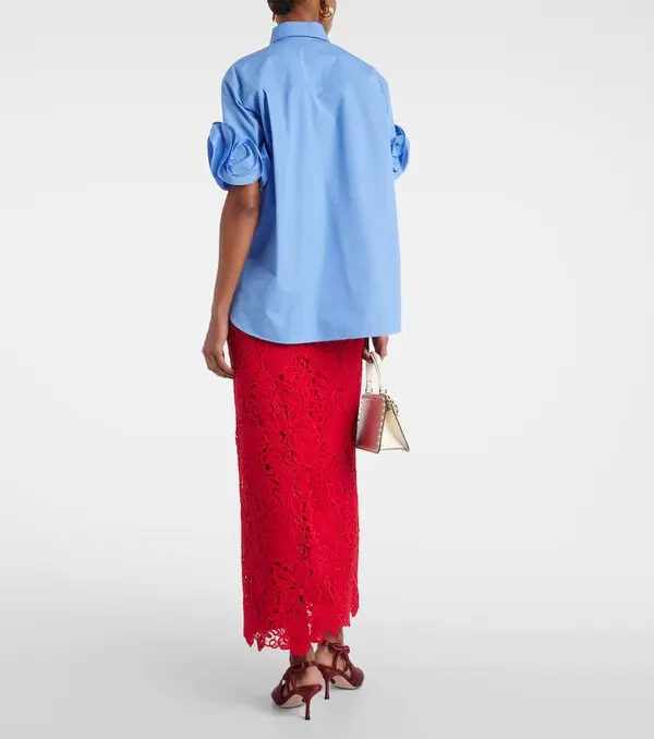 Valentino Garavani Floral-appliqué Cotton Shirt