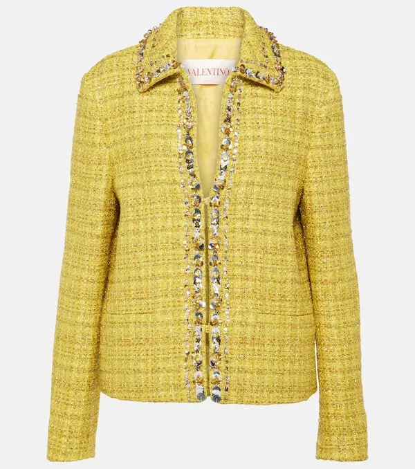 Valentino Garavani Embellished Tweed Jacket
