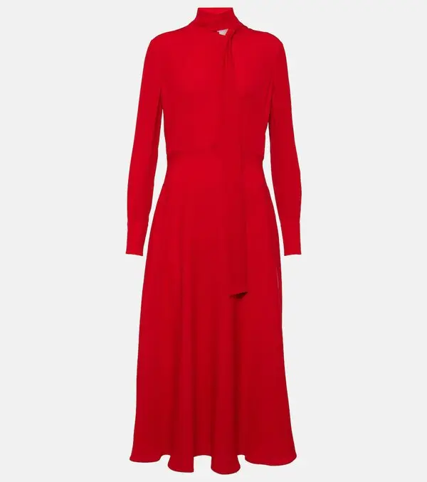 Valentino Garavani Tie-neck Midi Dress