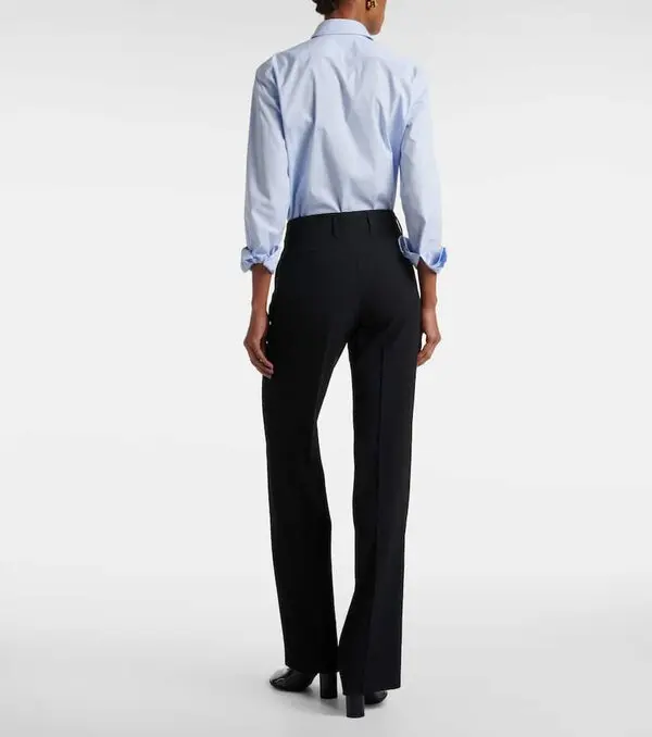 Dries Van Noten High-rise Wool-blend Straight Pants