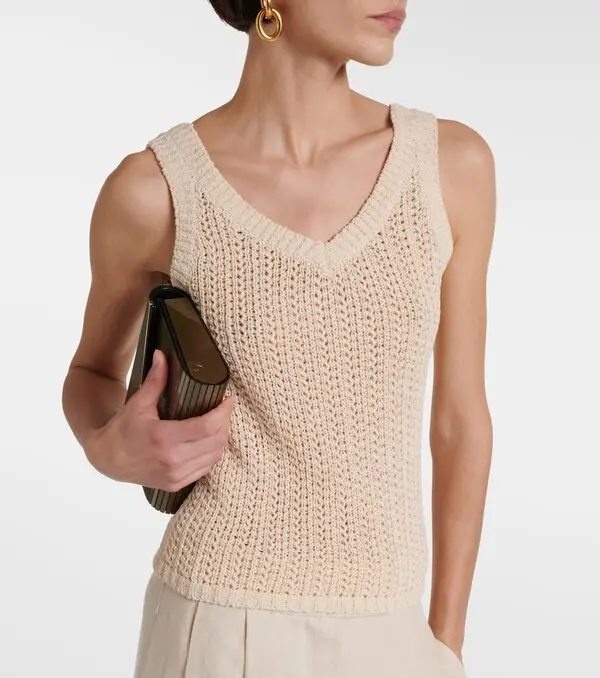 Max Mara Arrigo Knit Cotton-blend Tank Top