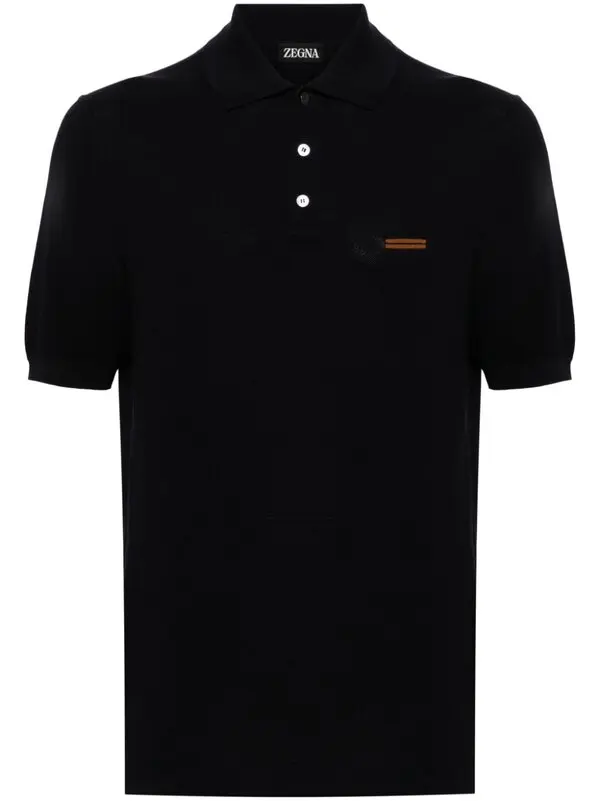 Zegna Cotton Piqué Polo Shirt - Blue