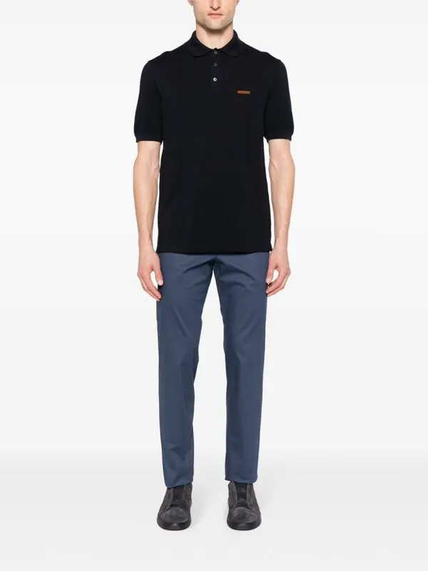 Zegna Cotton Piqué Polo Shirt - Blue